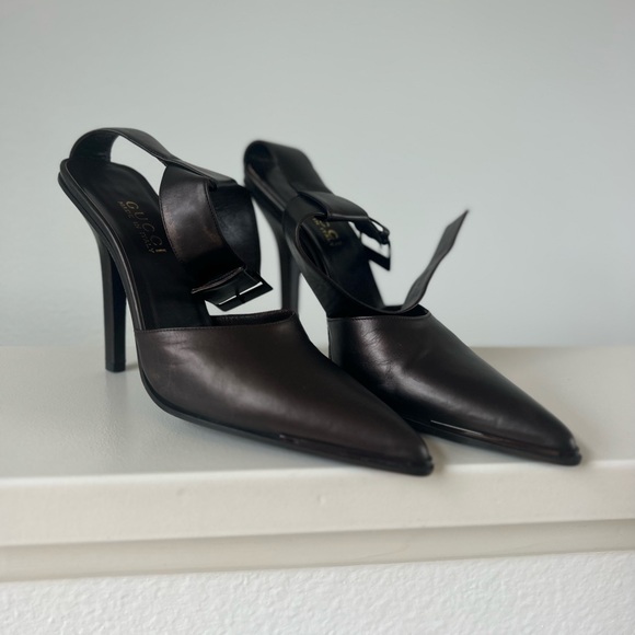 Gucci | Shoes | Dark Brown Vintage Gucci Heels With Ankle Strap | Poshmark